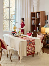 Cassius Geometric Custom Red Table Runner – NabisFabric