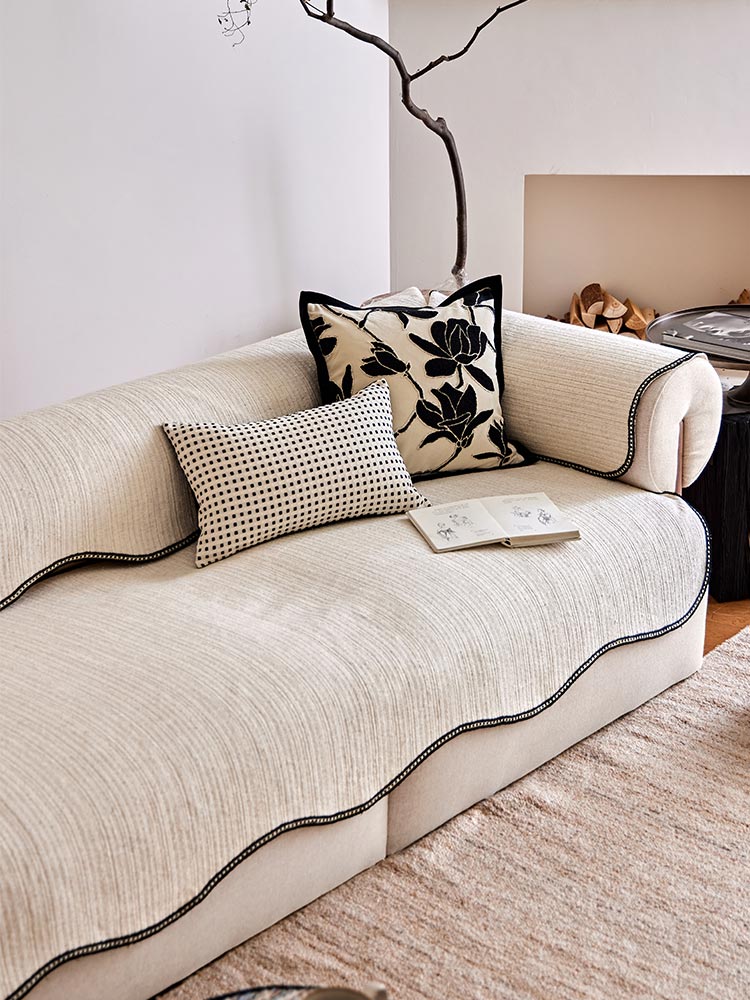 Hypoallergenic Beige Wool Loveseat Sofa Cover – NabisFabric